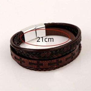Accessories | Brown Leather Cross Braided Bracelet | Poshmark